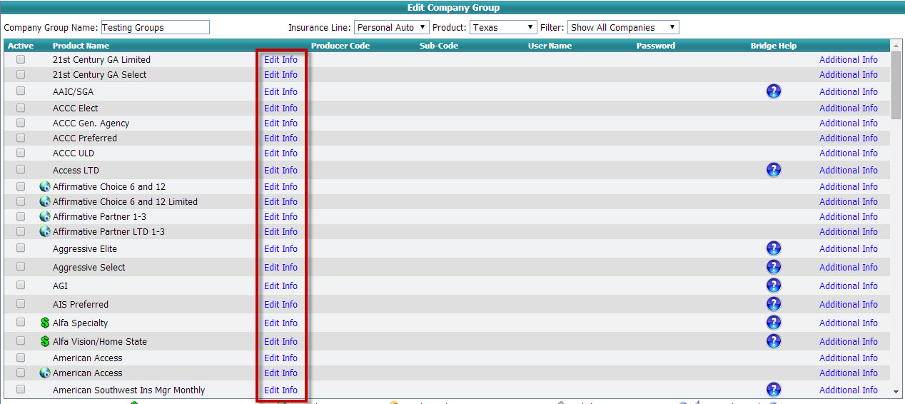 FAQ ID # 26 - Where do I go to enter my company producer codes?