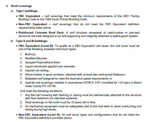 FAQ ID # 215 - what is the difference between roof cover level A or B ...
